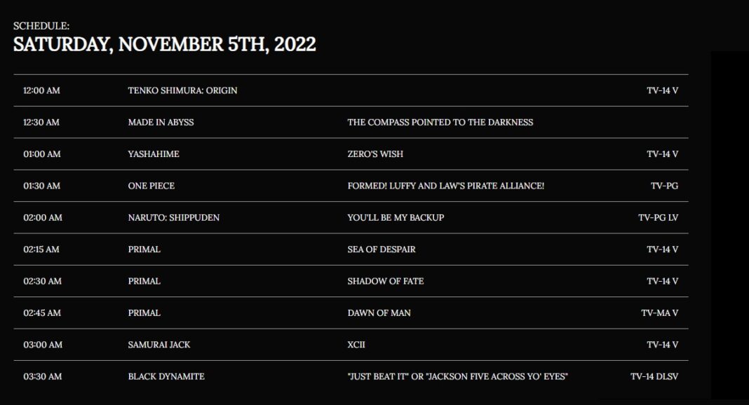 Toonami Faithful - Here is What's on the Schedule for Saturday ...